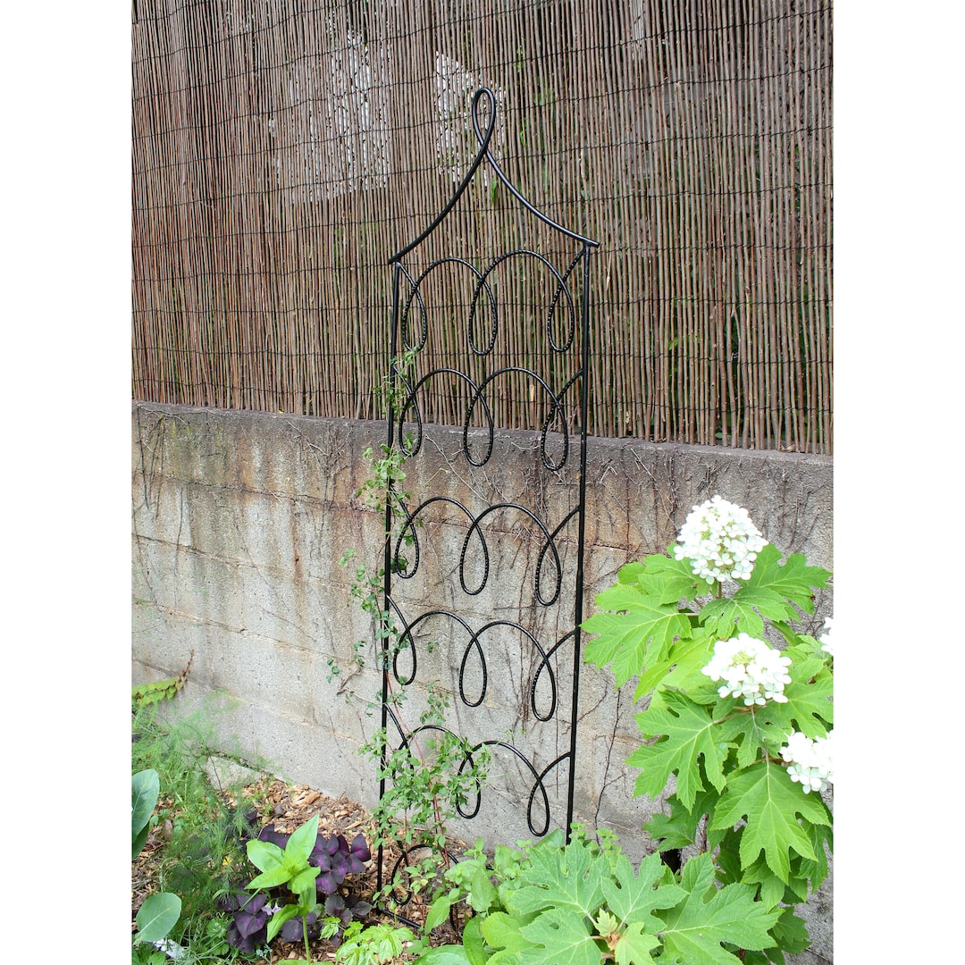 Loops Wrought Iron Trellis, Free-Standing for Garden, 72H x 18W - Etsy ...