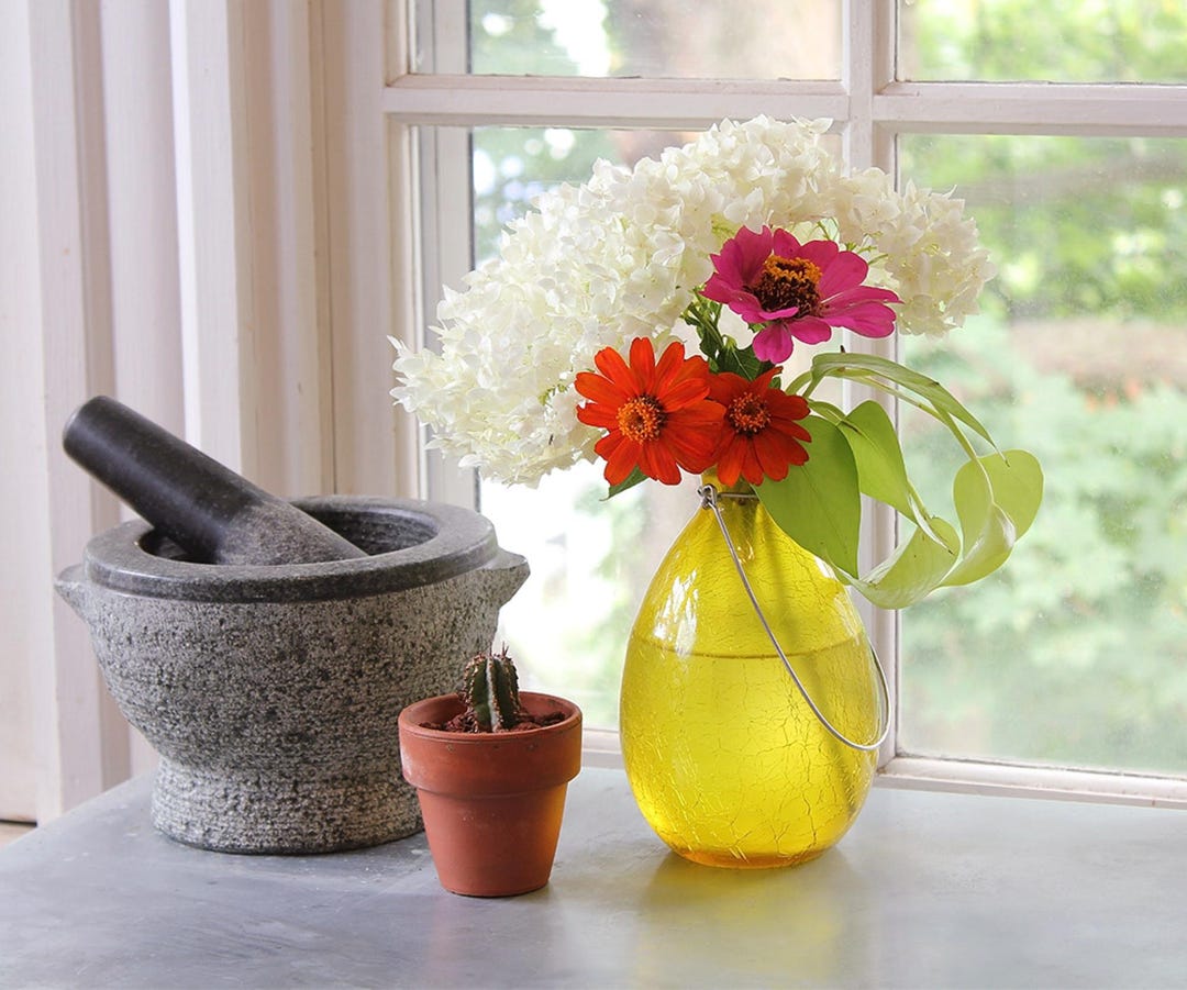 Yellow Glass Hanging Rooting Vase - Etsy