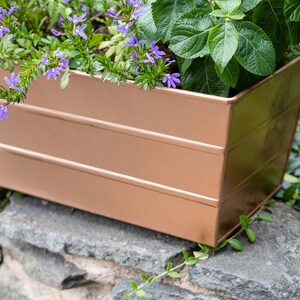 24" Copper Plated Flower Window Box Planter, Rectangular - Etsy