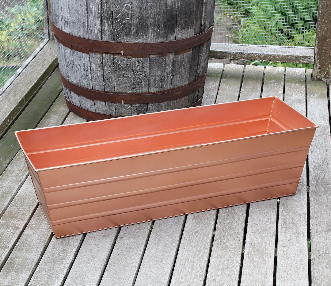 36l Copper Plated Window Flower Box Planter Large - Etsy
