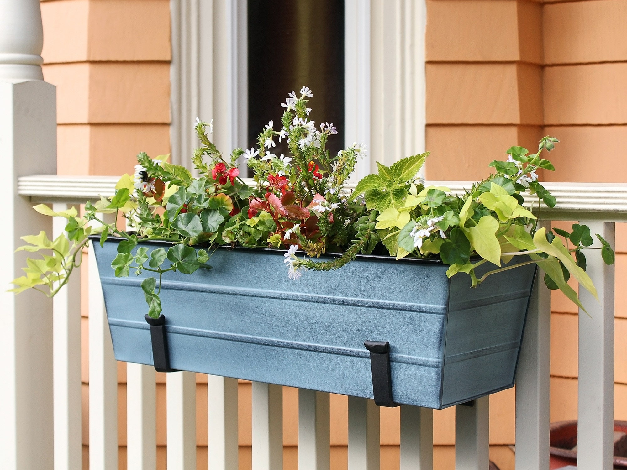 24l Slate Blue Window Box Planter Galvanized Steel - Etsy