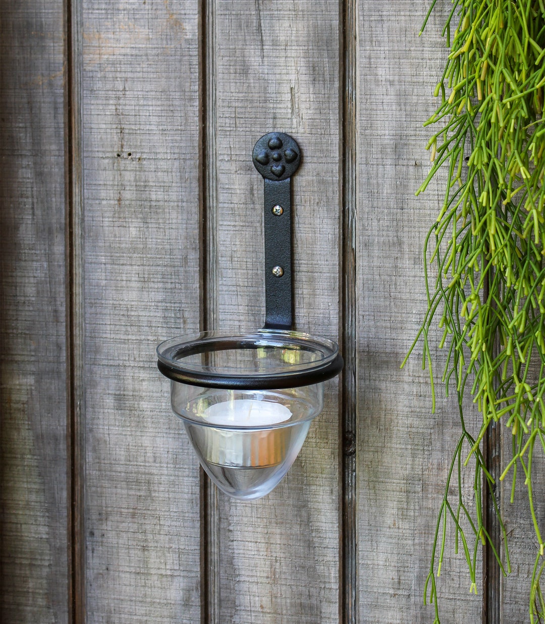 Sample Sale! Set of Three 4" Wrought Iron and Glass Votive Candle ...