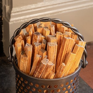 Rope Handle Wrought Iron Fatwood Holder - Natural Firestarter ...