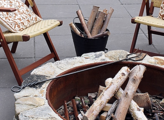 Wrought Iron Handmade Firepit Fireplace Fork - Etsy