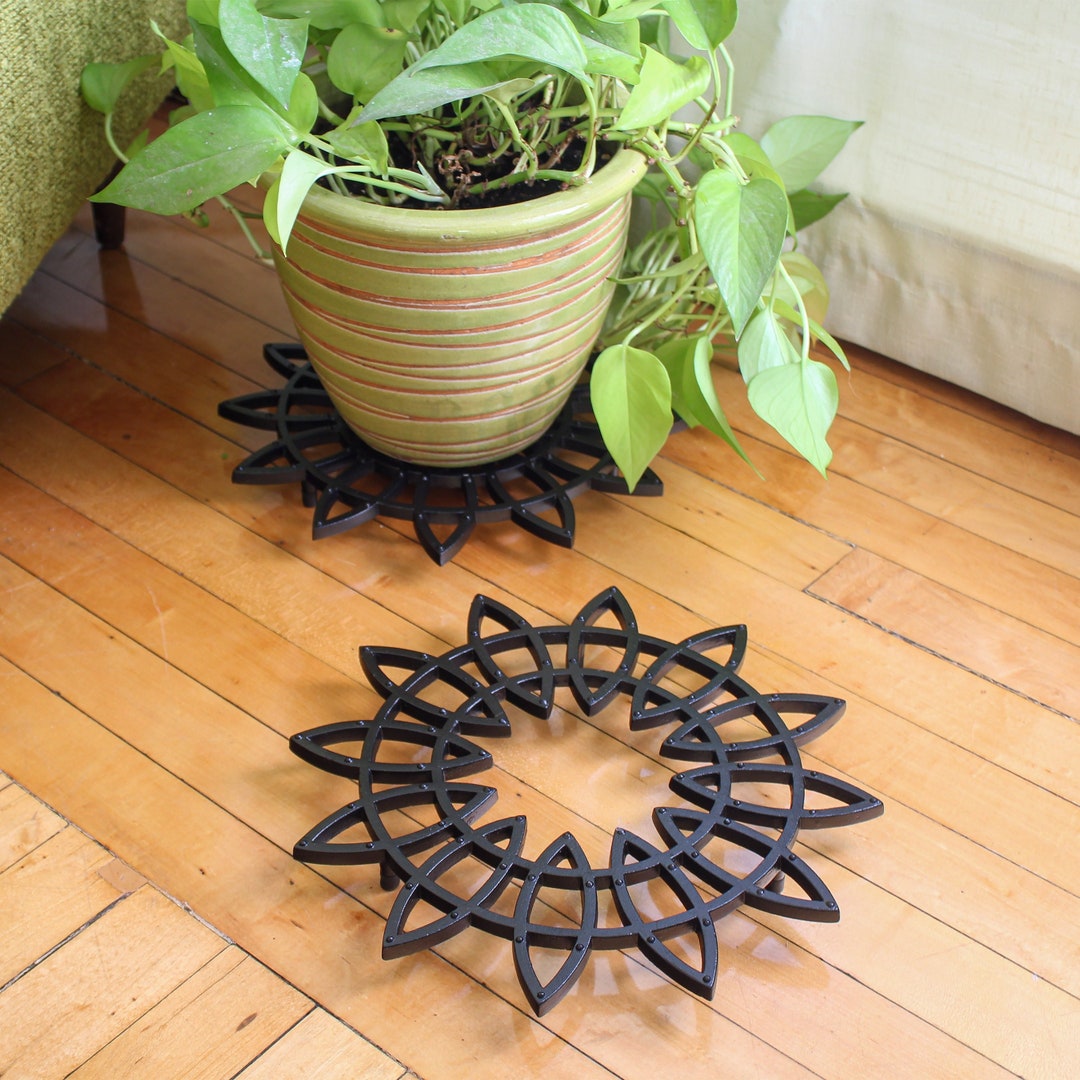 Sunburst 12" Cast Iron Trivets for Plant Woodstove Tabletop - Etsy
