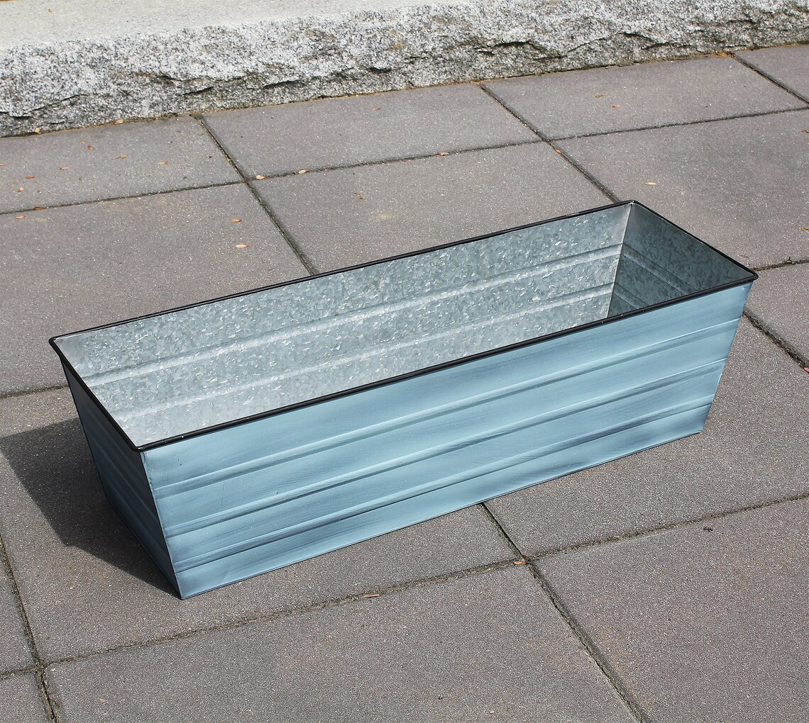 36"l Blue Flower Box Planter With Branches Stand, 30"h - Etsy