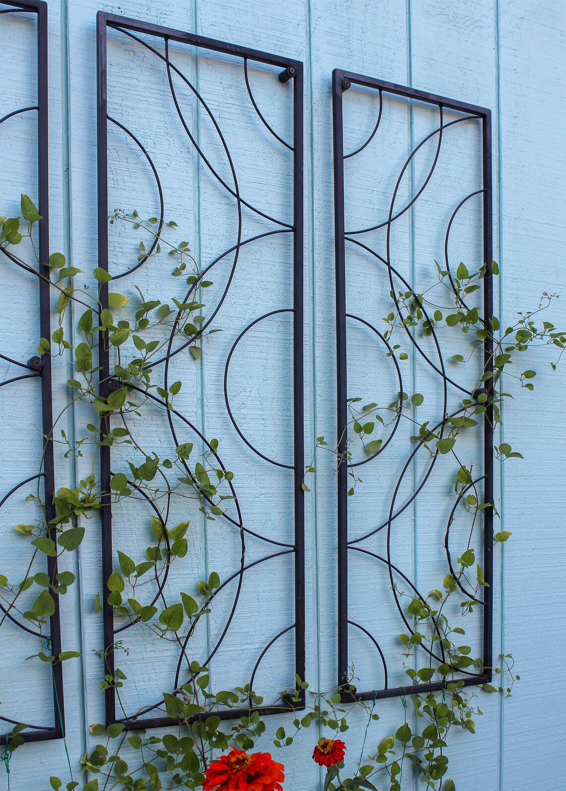 Circles Garden Trellis, Wall-mounted 2 or 4 Panel - Etsy