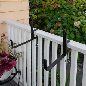 8" Clamp-on Railing Brackets for Window and Flower Boxes, Wrought Iron ...