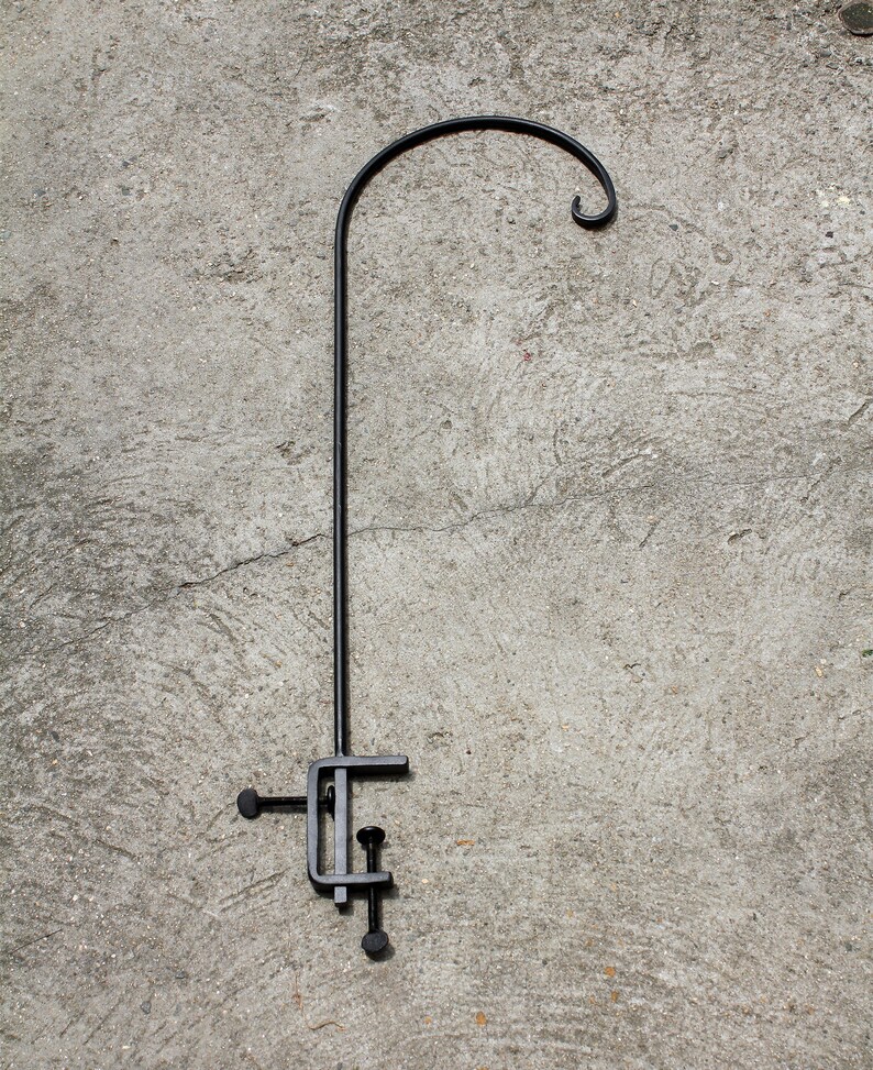 Wrought Iron Shepherd's Hook Clamp on for Deck and Porch - Etsy