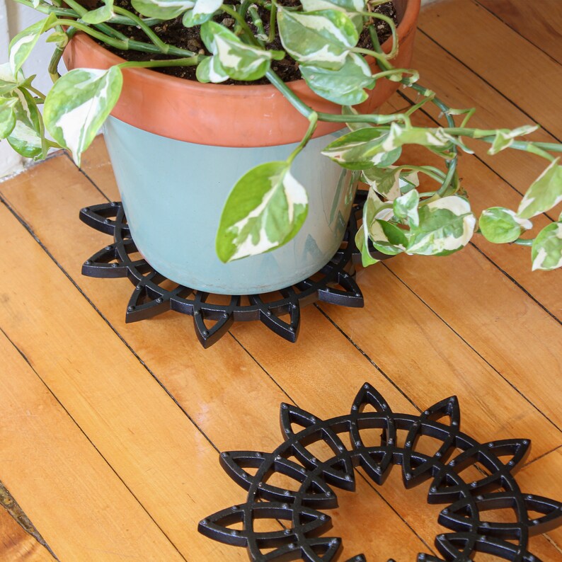 Sunburst 8" Cast Iron Trivets for Plant Woodstove Tabletop - Etsy