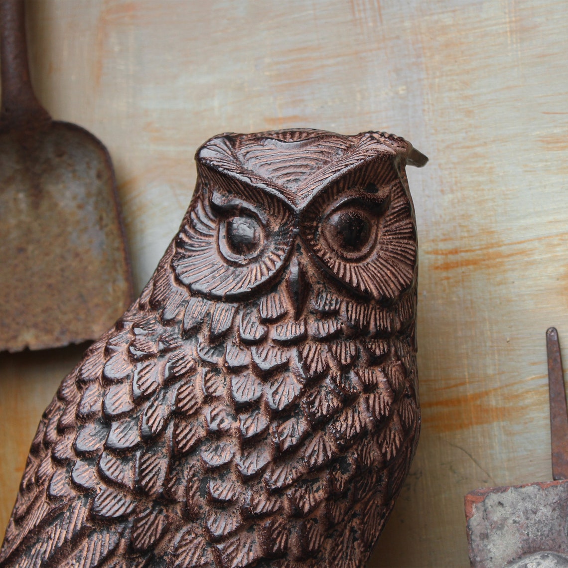 Great Horned Owl Statue Sculpture - Etsy