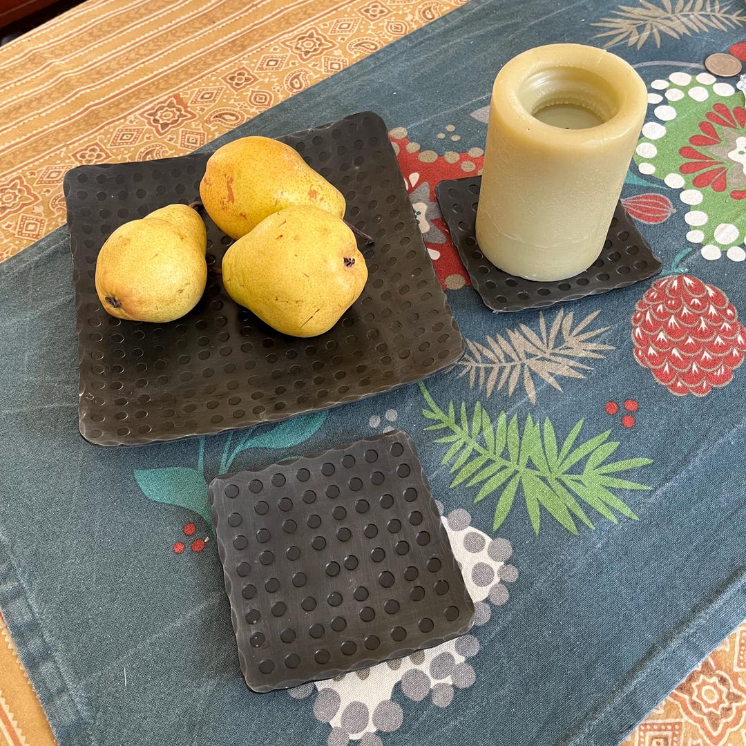 SAMPLE- Trio of Wrought Iron Trays Coasters - Etsy