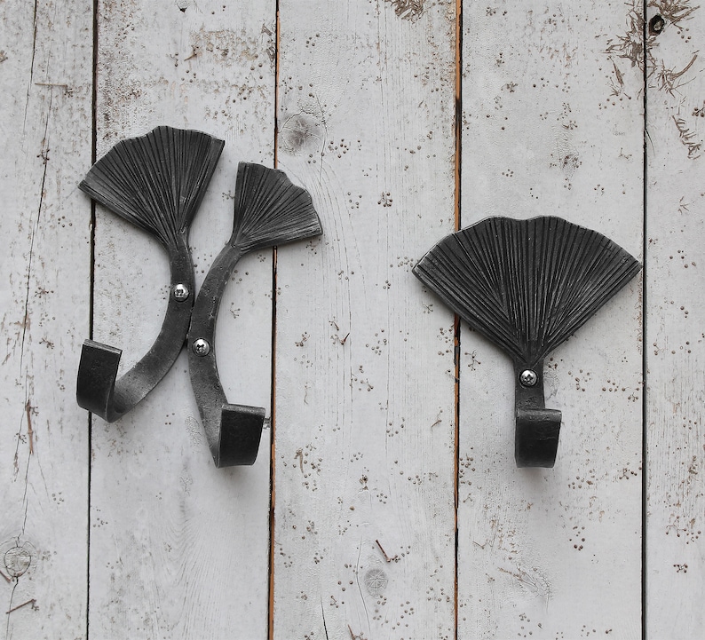 Gingko Double Wall Hook Bracket, Wrought Iron - Etsy