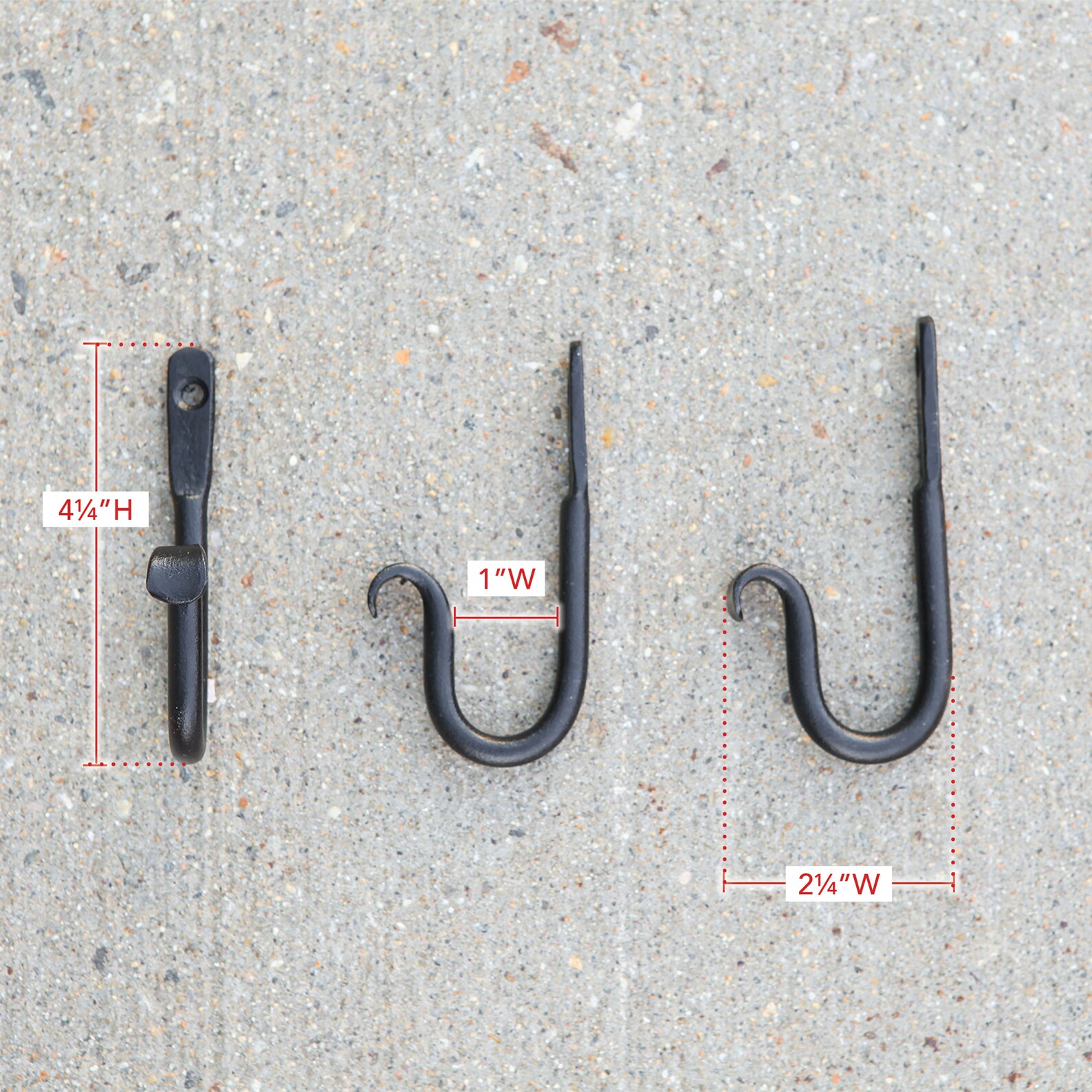 3-wrought Iron J-hooks 4-inch set of THREE - Etsy