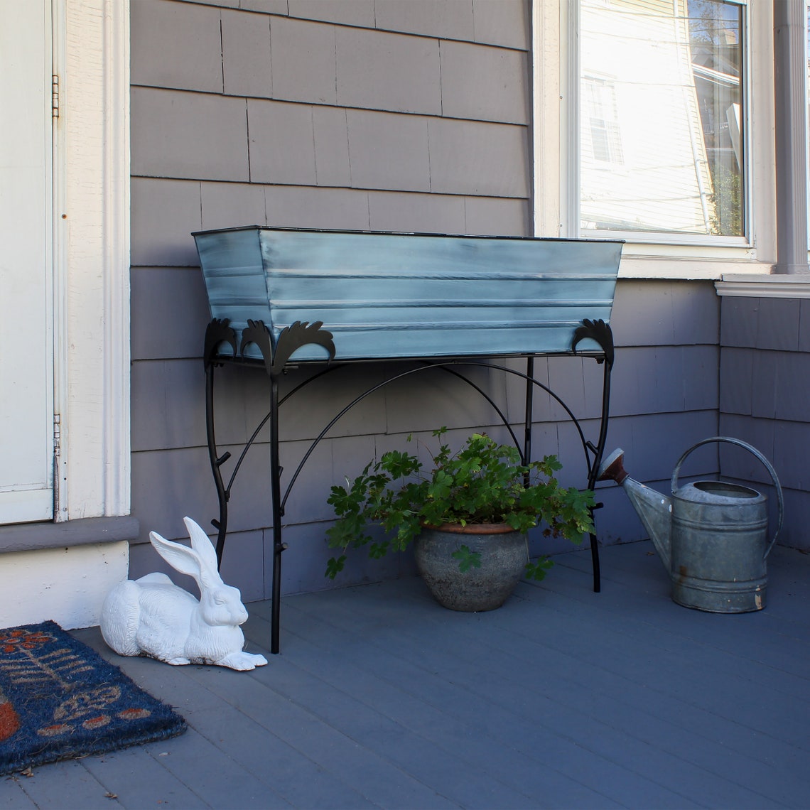 36l Blue Flower Box Planter With Branches Stand - Etsy