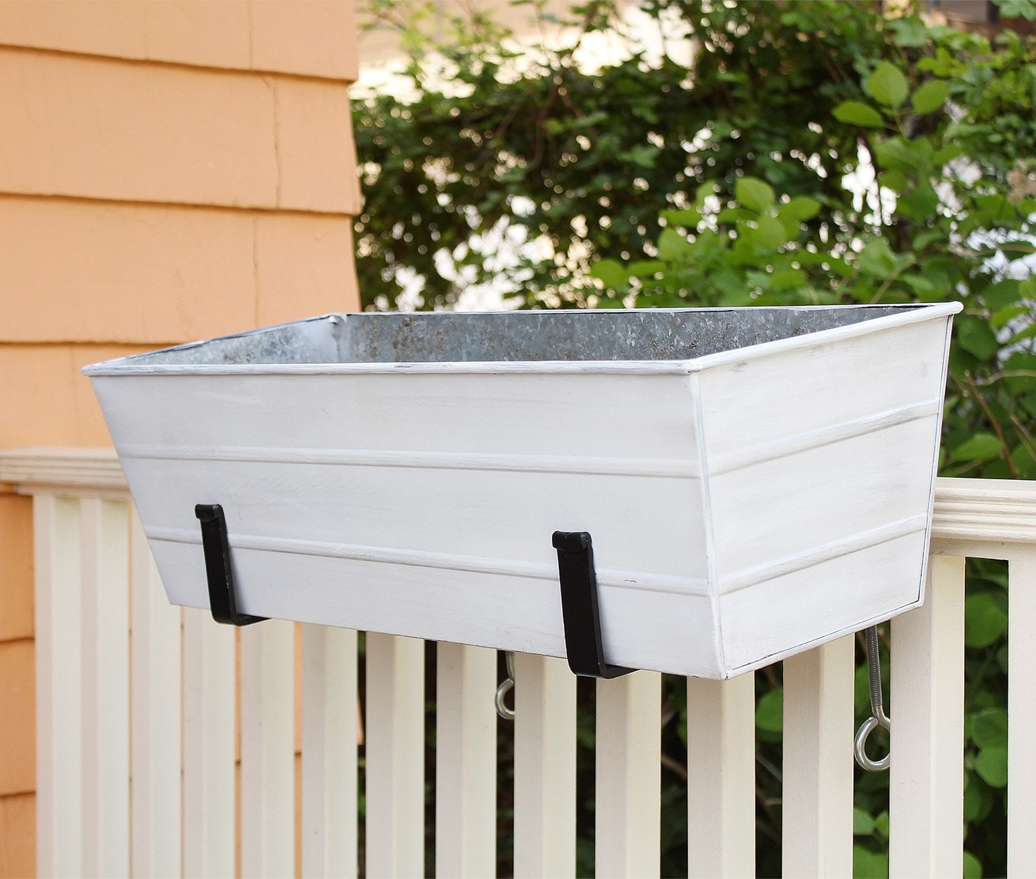 24l White Window Box Planter Galvanized Steel - Etsy