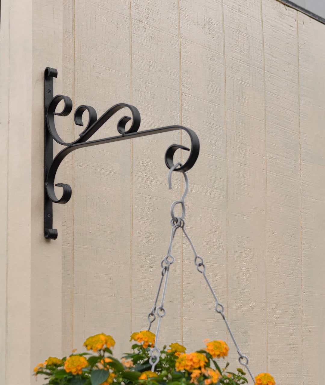 Traditional 18" Wrought Iron Scrollwork Wall Hanger Plant Bracket - Etsy