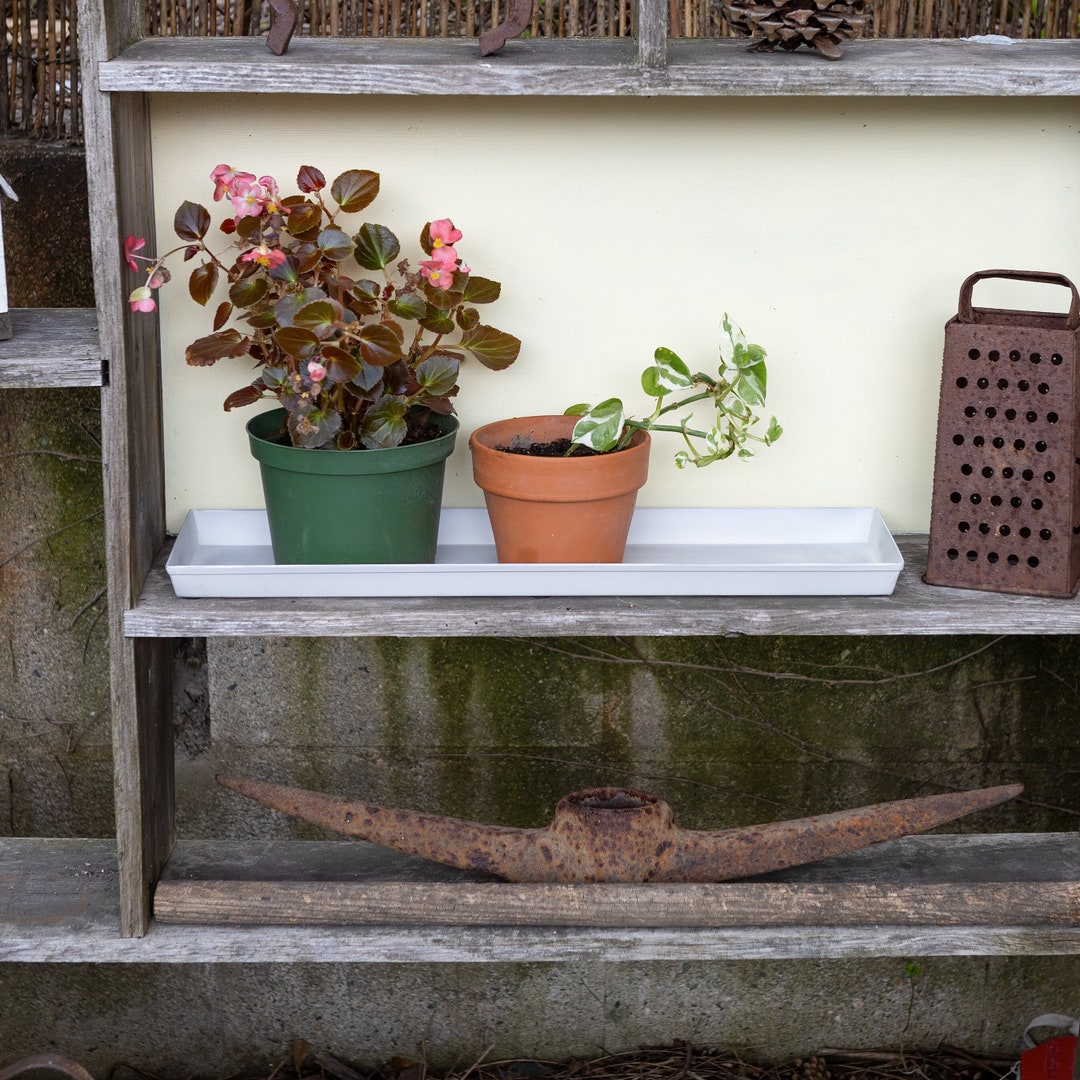 Set of Two, 22" White Rectangular Plant Windowsill Trays - Etsy