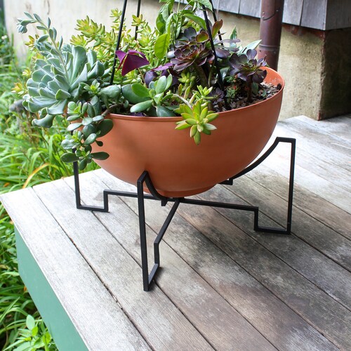 Mid-century Modern Geometric Planter Stand Indoor/outdoor - Etsy
