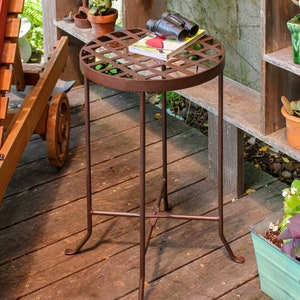 Roman Flowers Side Table/plant Stand Indoor/outdoor - Etsy
