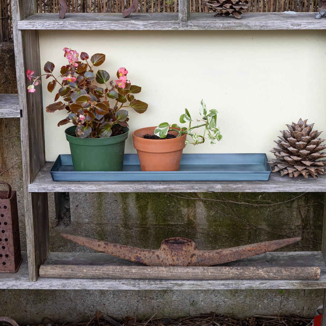Set of Two, 22" Slate Blue Rectangular Plant Windowsill Trays - Etsy