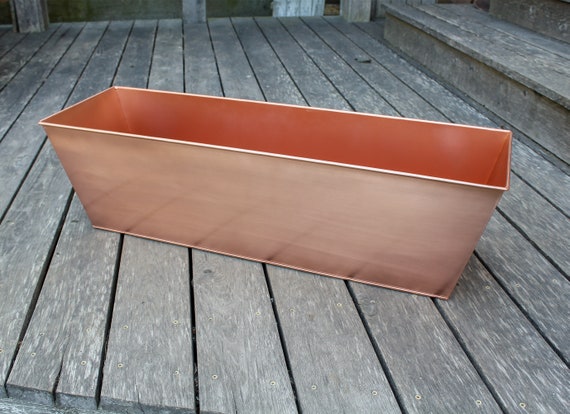 35l Plain Copper Plated Window Flower Box Planter Large | Etsy