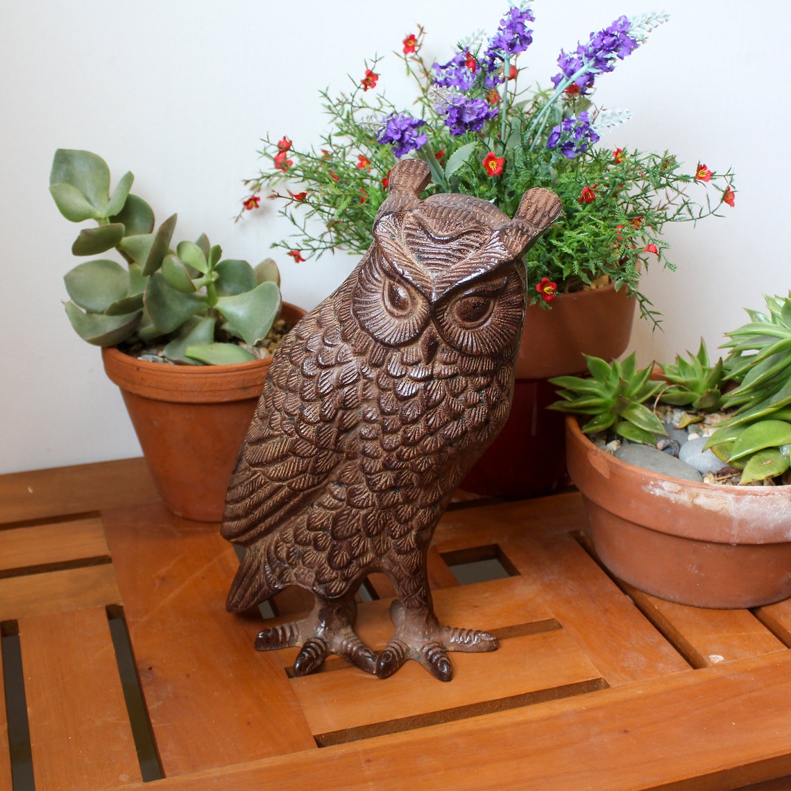 Great Horned Owl Statue Sculpture - Etsy