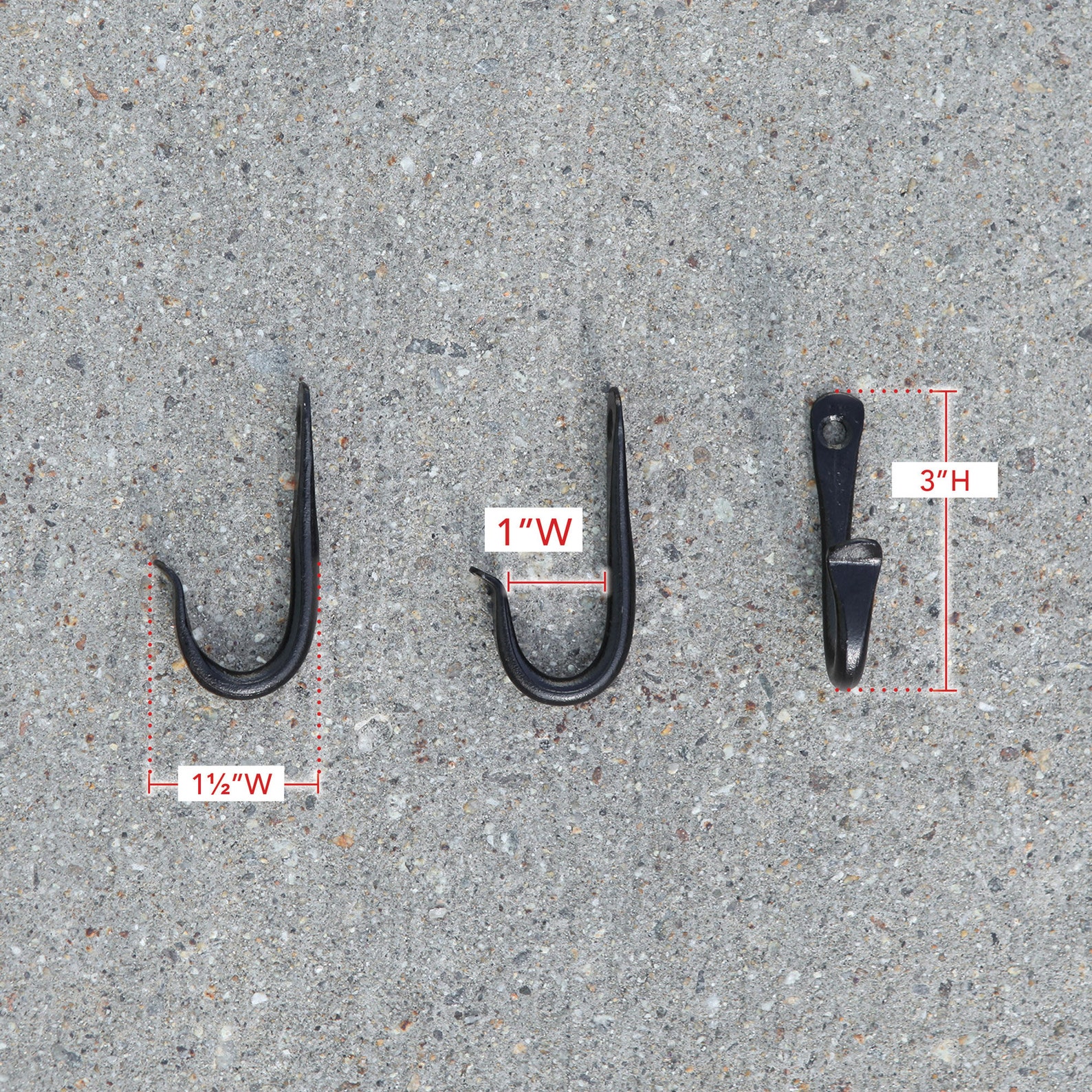 6-wrought Iron J-hooks 3-inch set of SIX - Etsy
