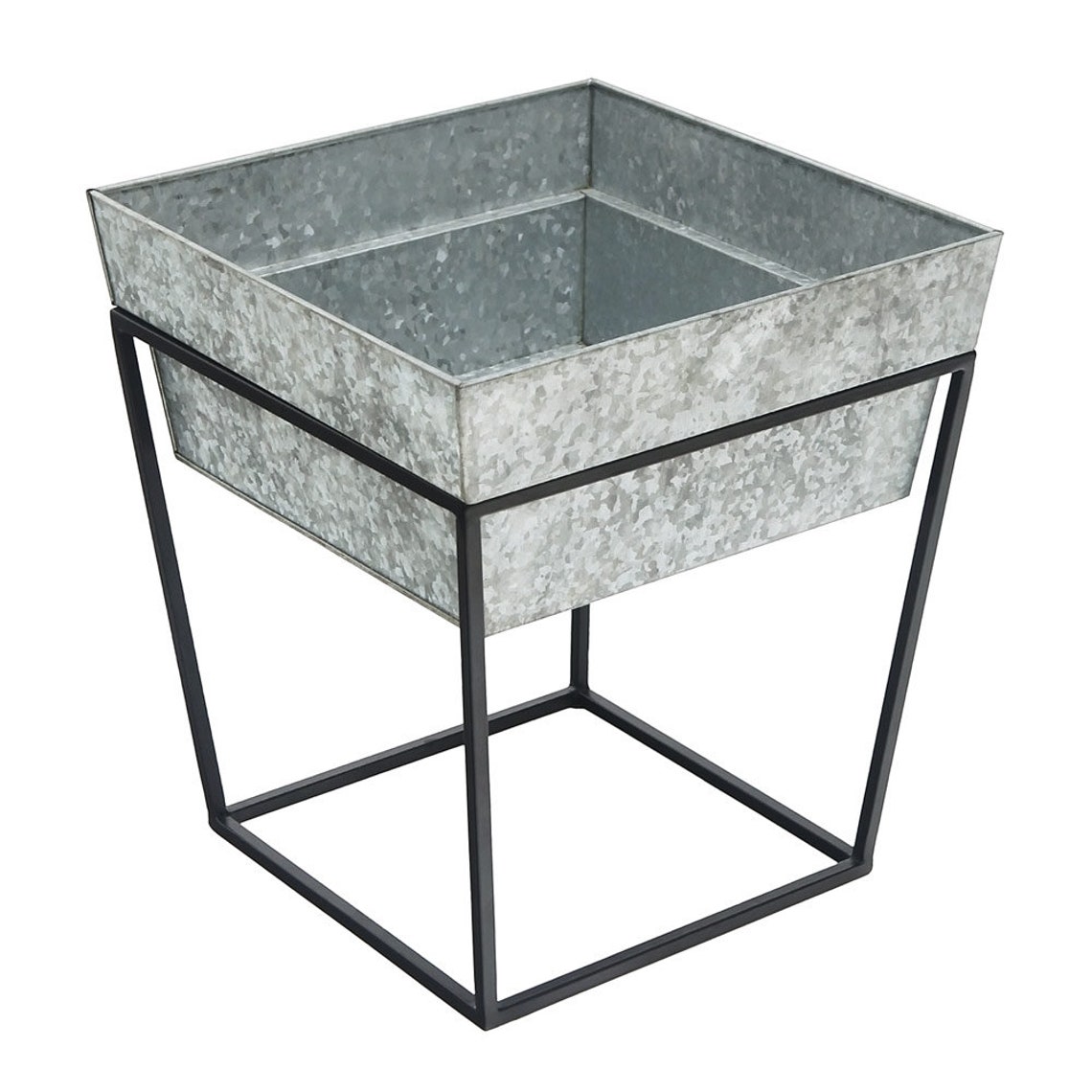 Modern Trough Planter With Stand, Iron With Galvanized Tray - Etsy