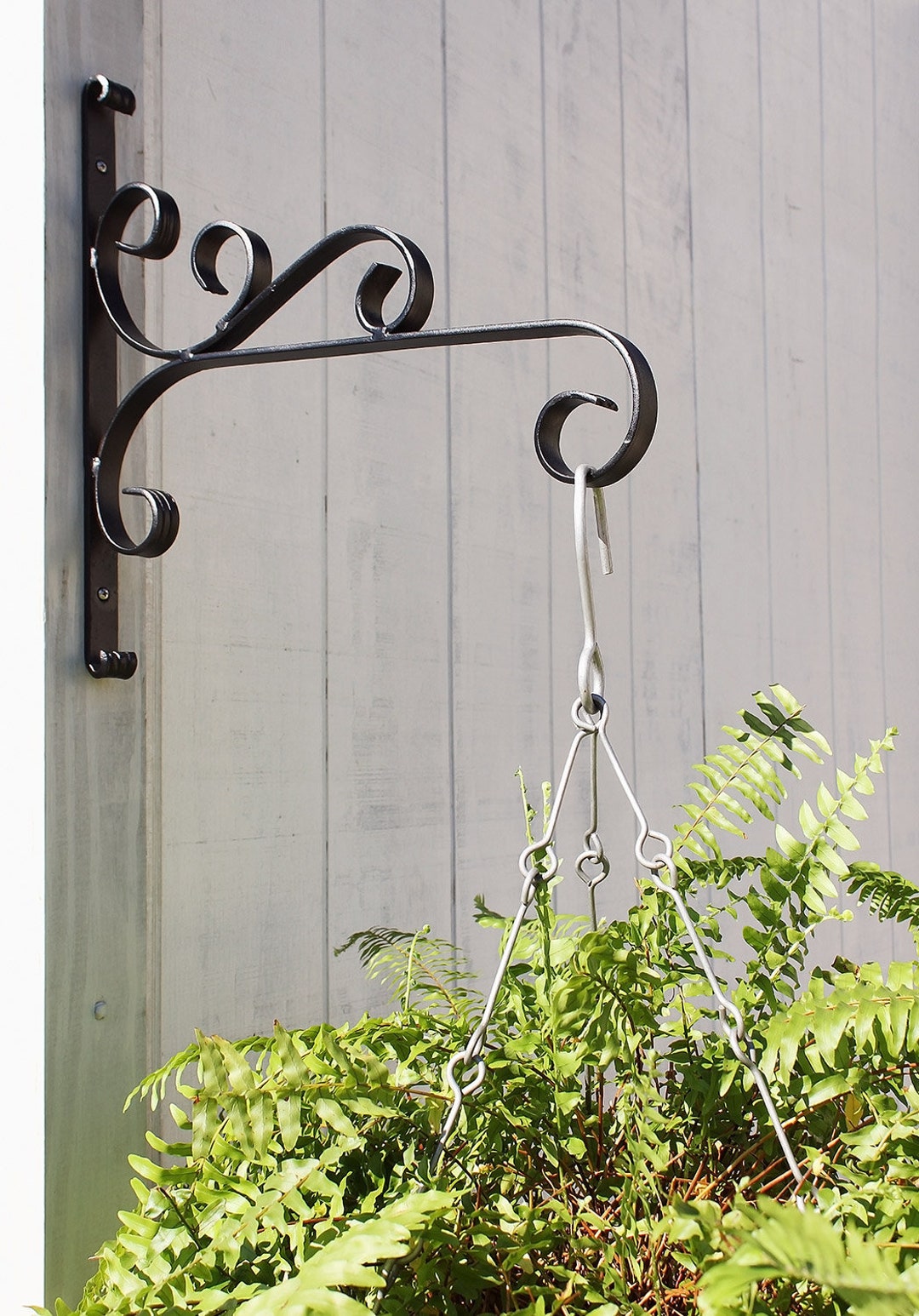 Traditional 18 Wrought Iron Scrollwork Wall Hanger Plant - Etsy