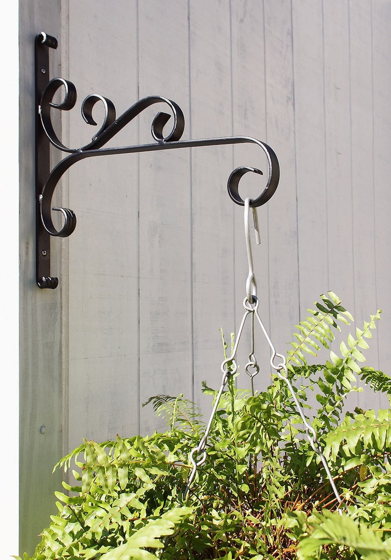 Traditional 18 Wrought Iron Scrollwork Wall Hanger Plant - Etsy