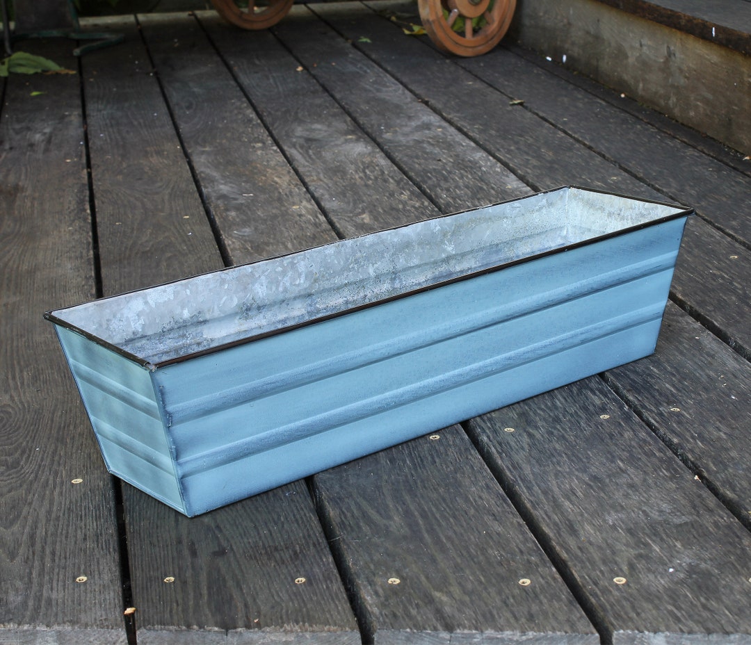 22 Slate Blue Flower Windowbox Planter Rectangular - Etsy