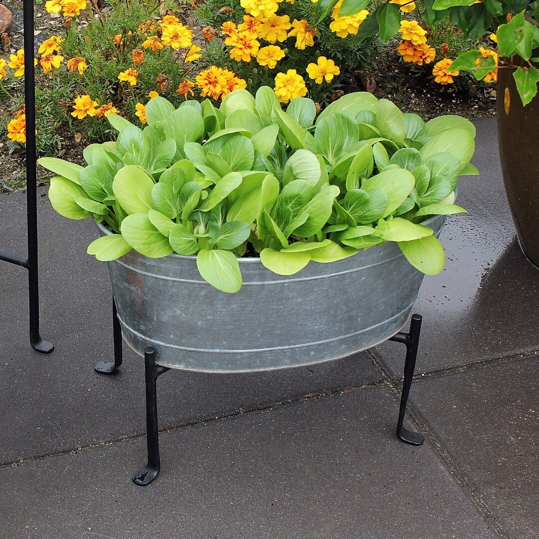 Short Folding Wrought Iron Stand #1 for Planter Tub Flower Box Stand 7 ...