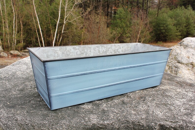 24l Slate Blue Window Box Planter Galvanized Steel - Etsy