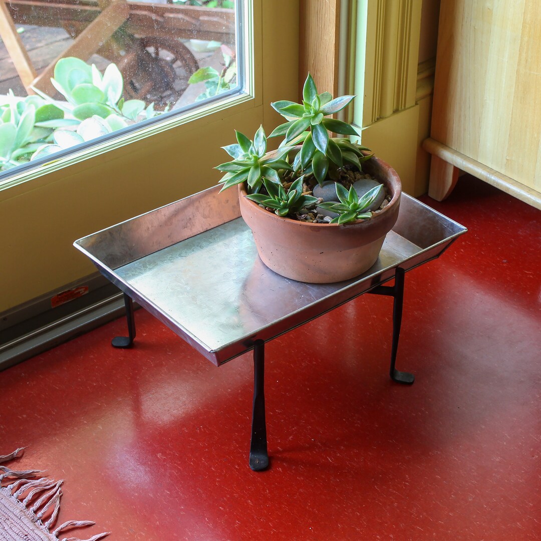 Folding Wrought Iron Stand #1 With 17" Tray, 7"h Indoor/outdoor - Etsy