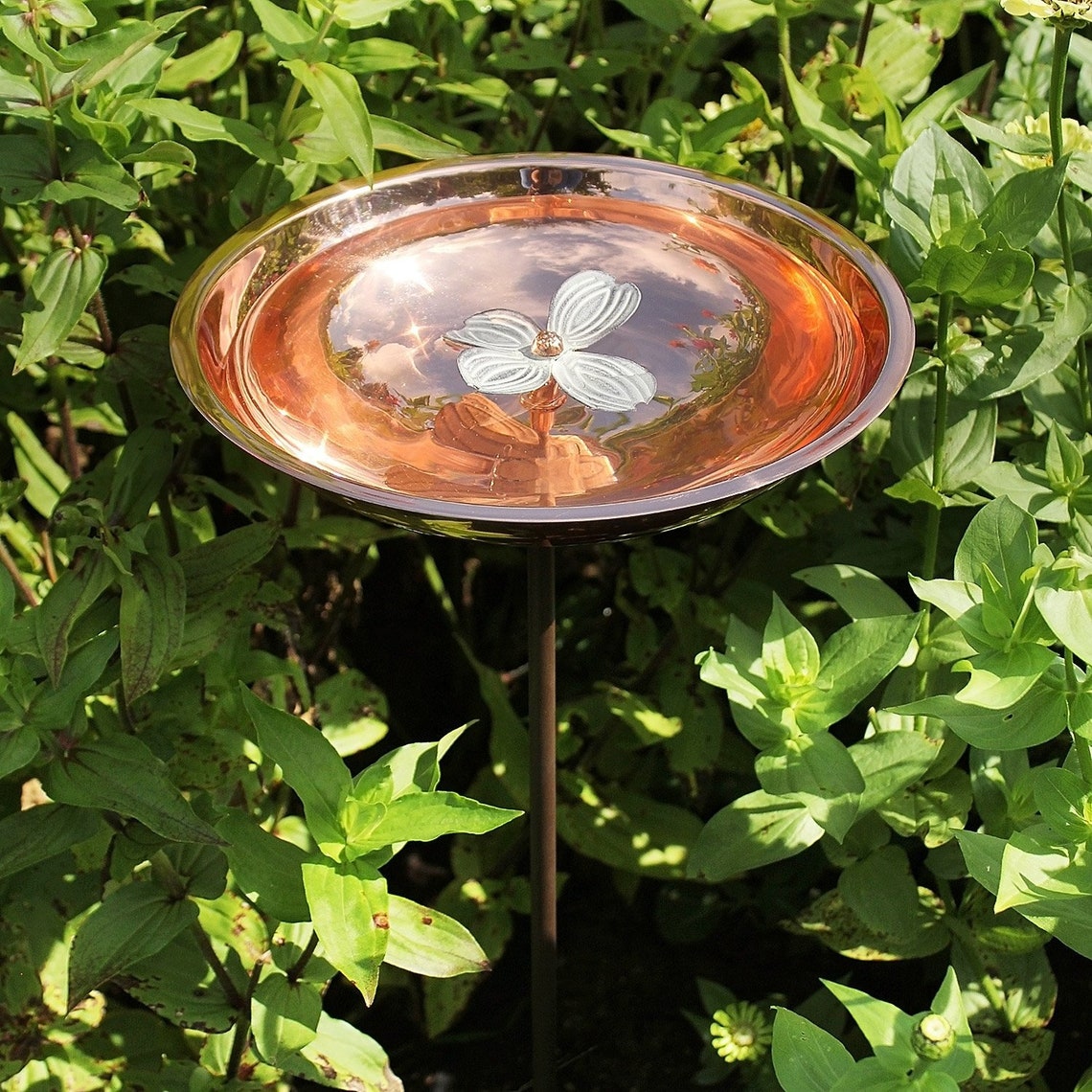 Dogwood Flower Copper Birdbath & Bee Fountain for Pollinator - Etsy