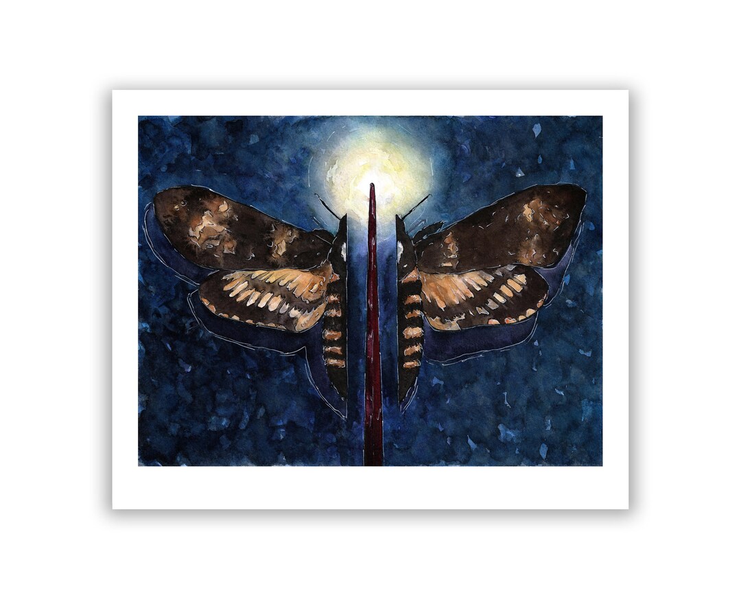 Deadhead Moth Giclee Print: Ace of Wands Watercolor Art - Limited ...