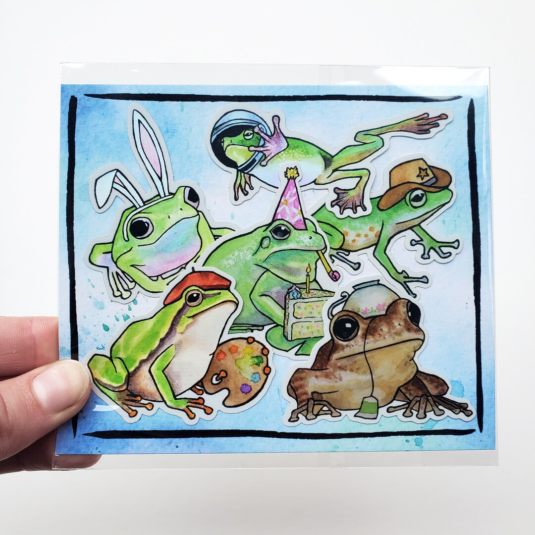 Frogs With Hats | Sticker Pack - Etsy