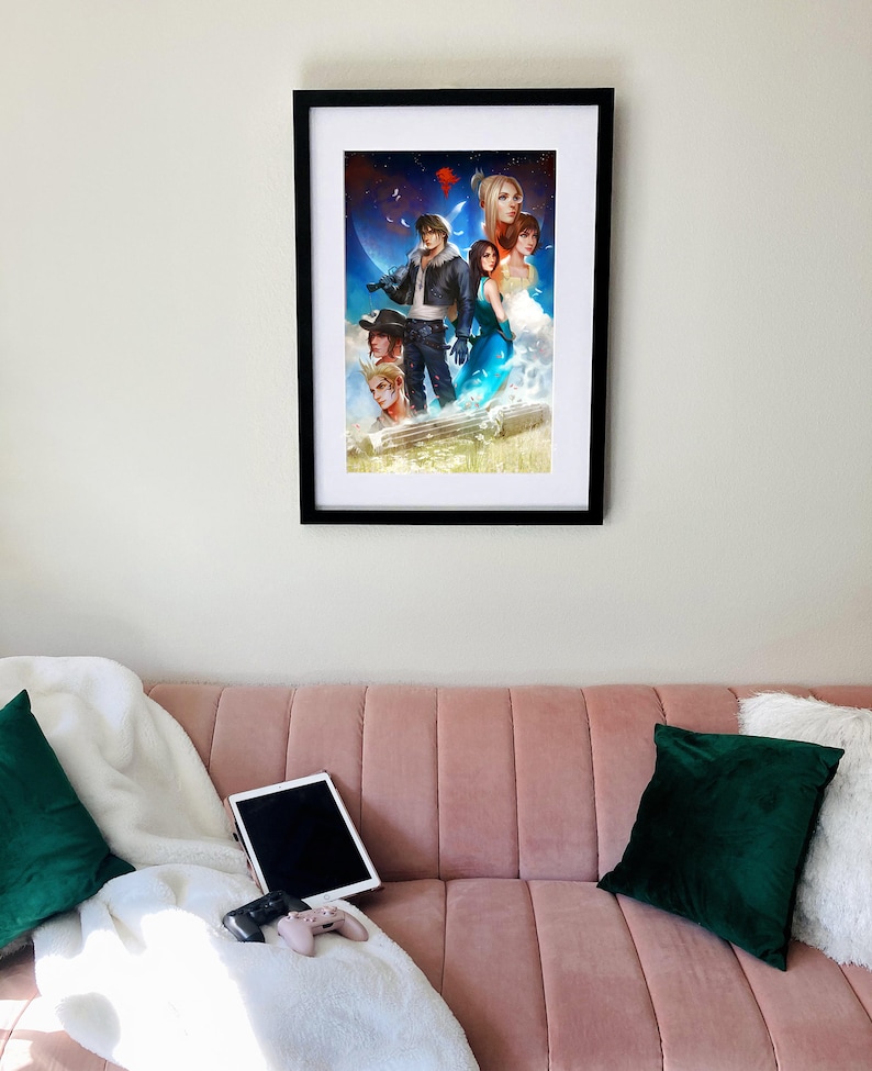 XL FF8 Final Fantasy 8 Squall and Rinoa and Crew Art Poster | Etsy