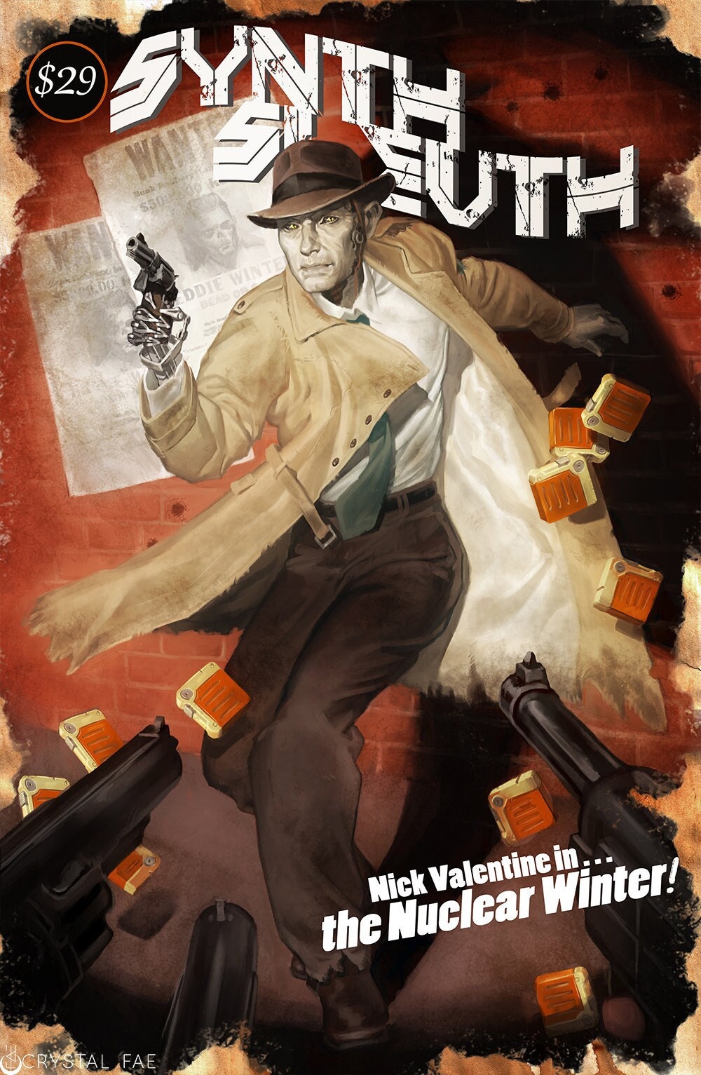 Fallout 4 Nick Valentine Synth Sleuth Art Print 11x17 Inch - Etsy