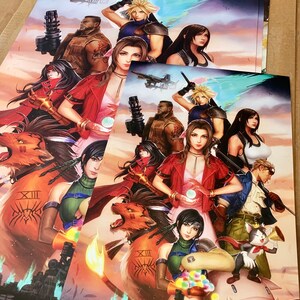 XL FF7 Final Fantasy 7 AVALANCHE Art Poster 18x27 Inch Special Edition ...