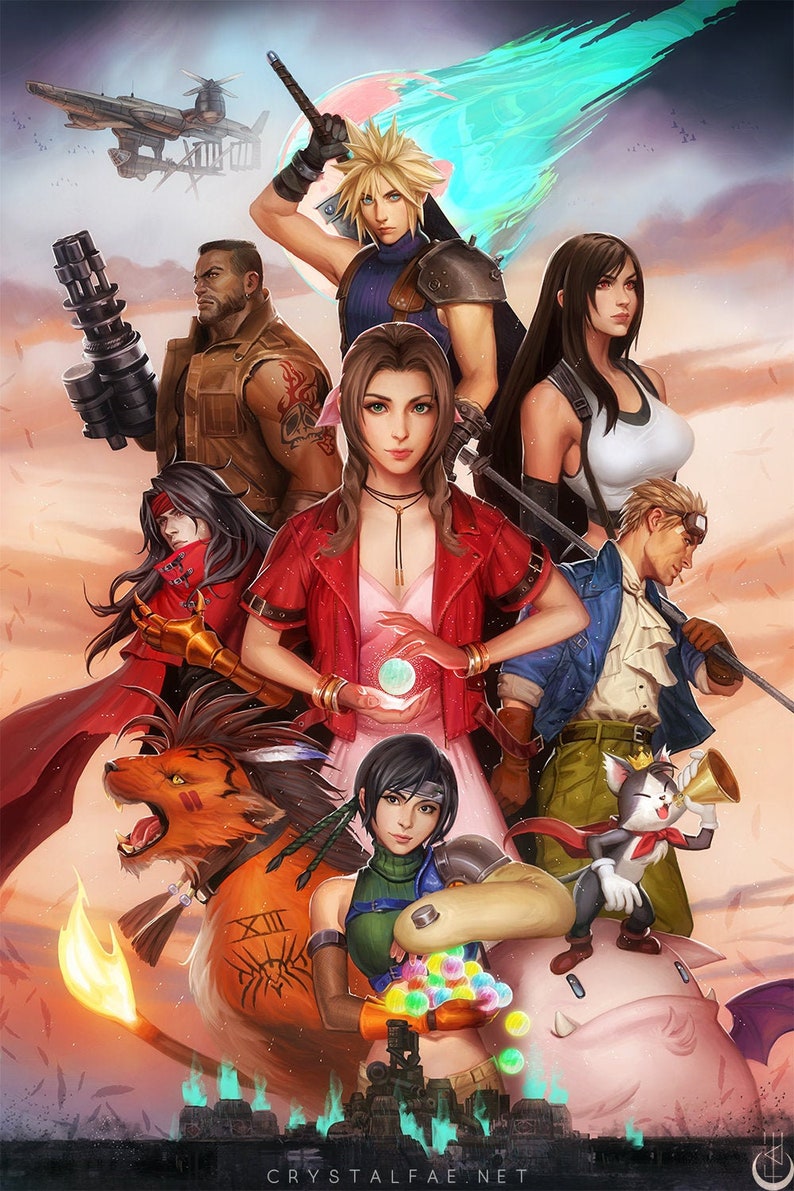 XL FF7 Final Fantasy 7 AVALANCHE Art Poster 18x27 Inch Special Edition ...