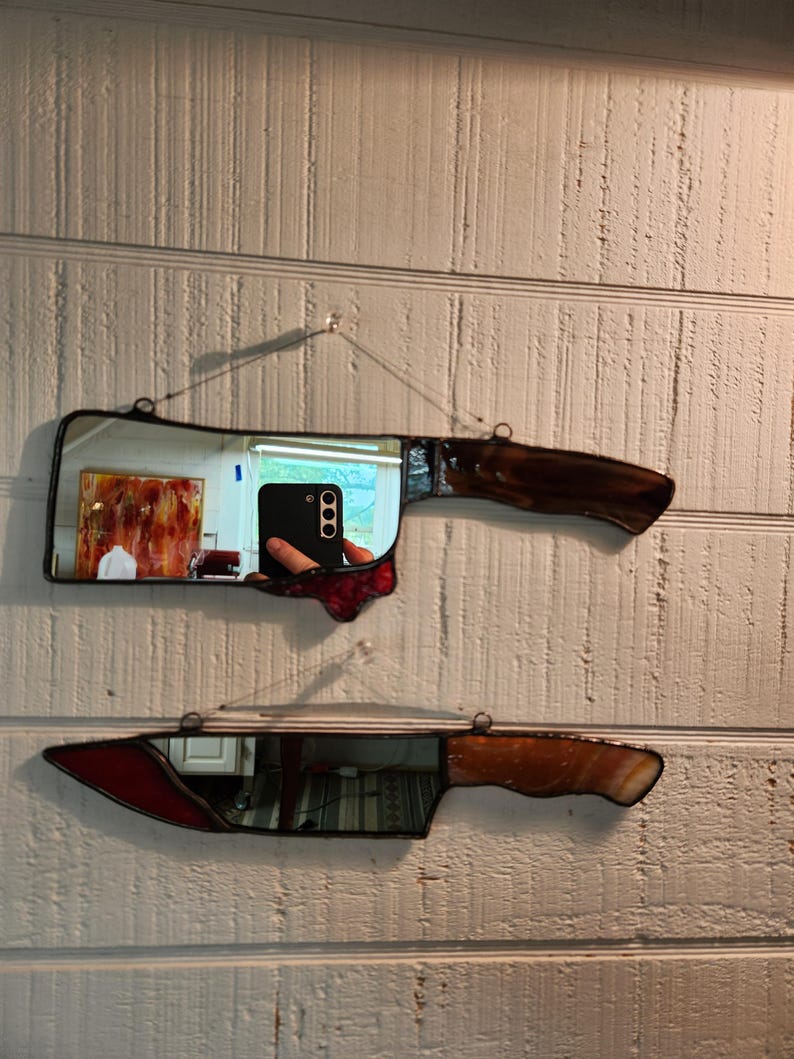 Stained Glass Bloody Butcher Knife Mirrors - Etsy