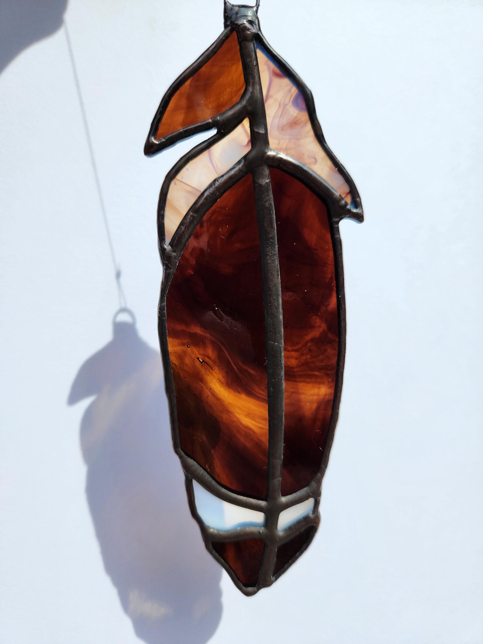 Stained Glass Hawk Feather Suncatcher - Etsy