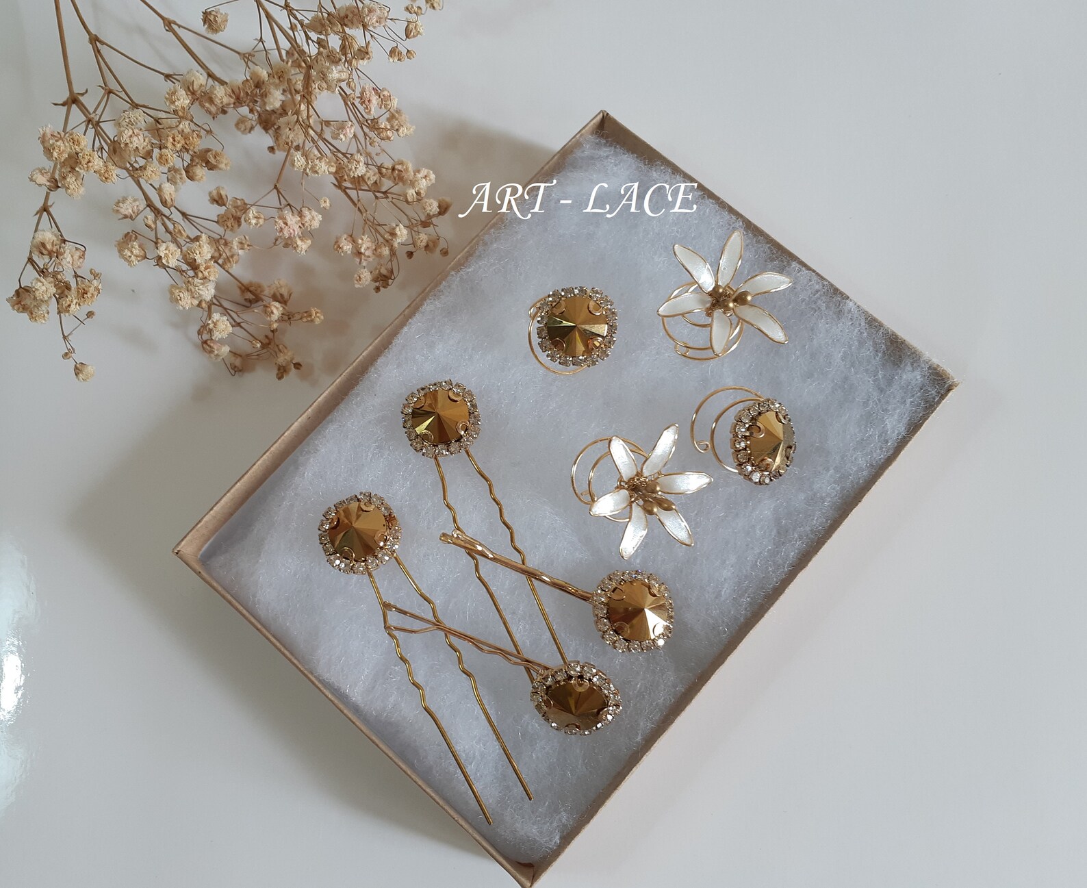 Jasmine Flower Hair Pin Spiral Swirls Twists, Bridal Flower Hair Clip ...