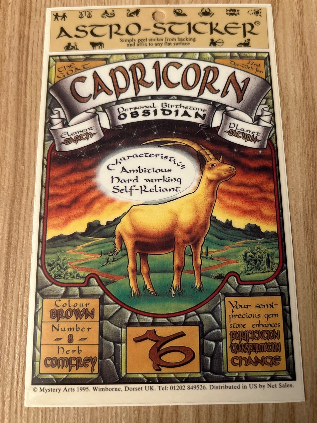 1995 Mystery Arts “astro-sticker” CAPRICORN , the Goat Astrology ...