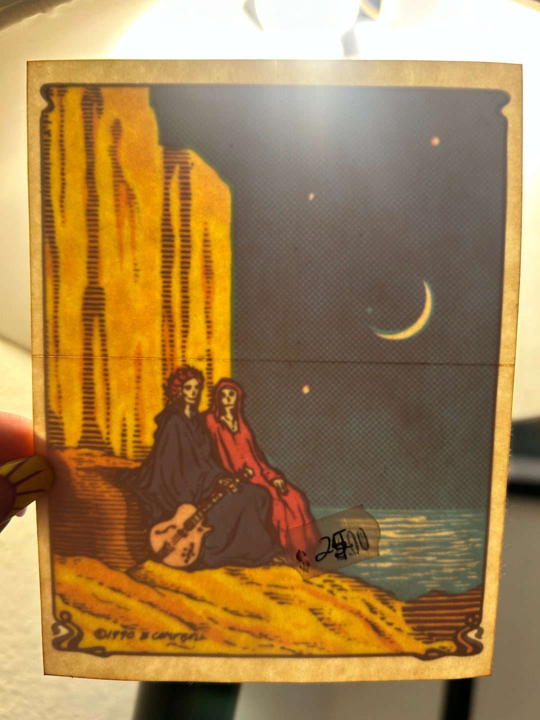 Retro 1990 Original Grateful Dead Window Decal of a Skeleton Couple W/a ...