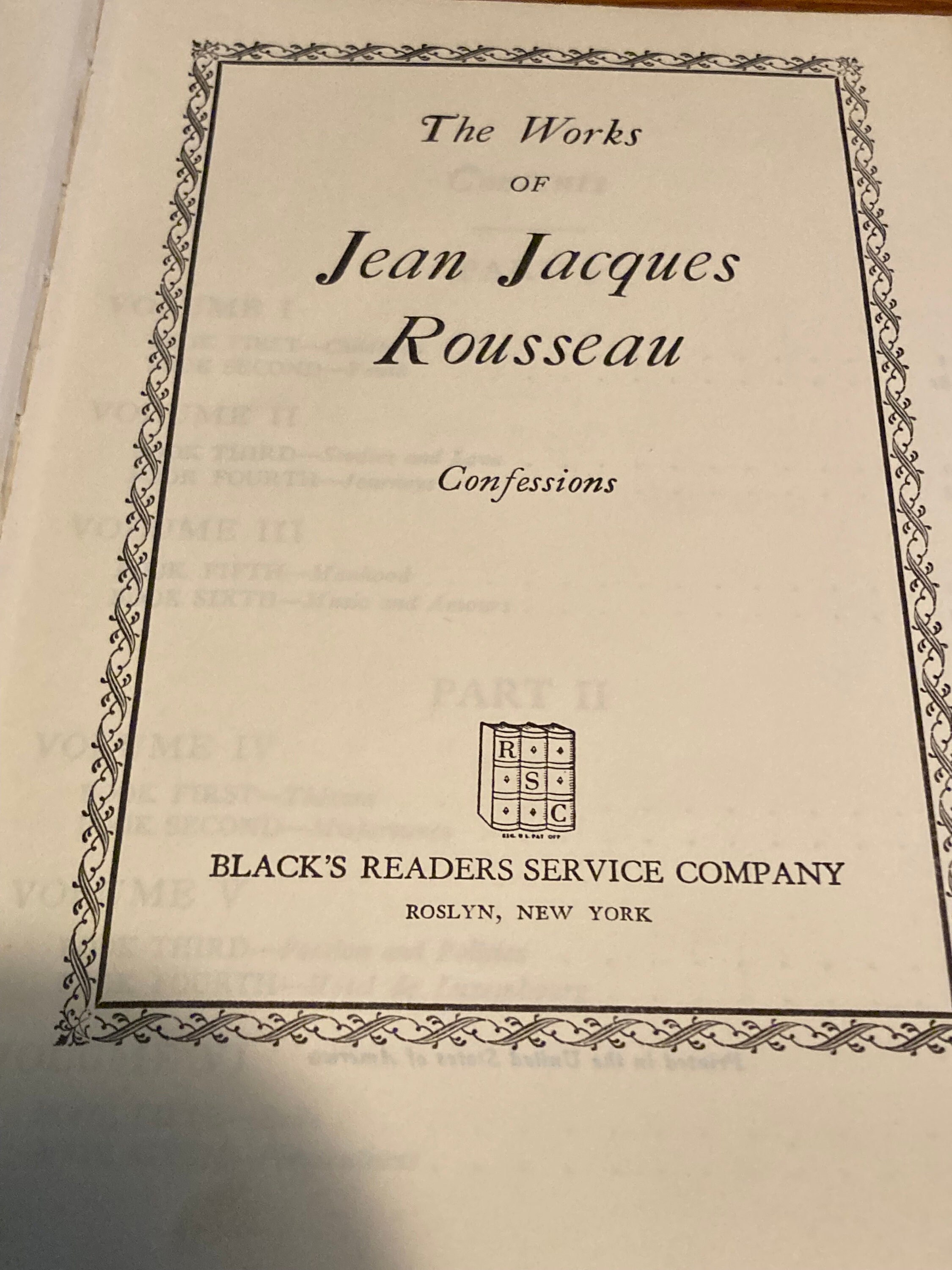 Jean Jacques Rousseau Published Works