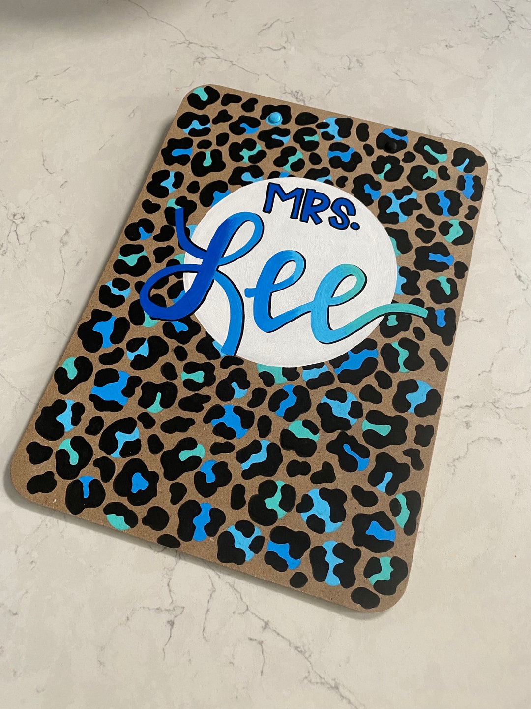 Leopard Print Hand Painted Clipboard / Personalized Clip Board ...