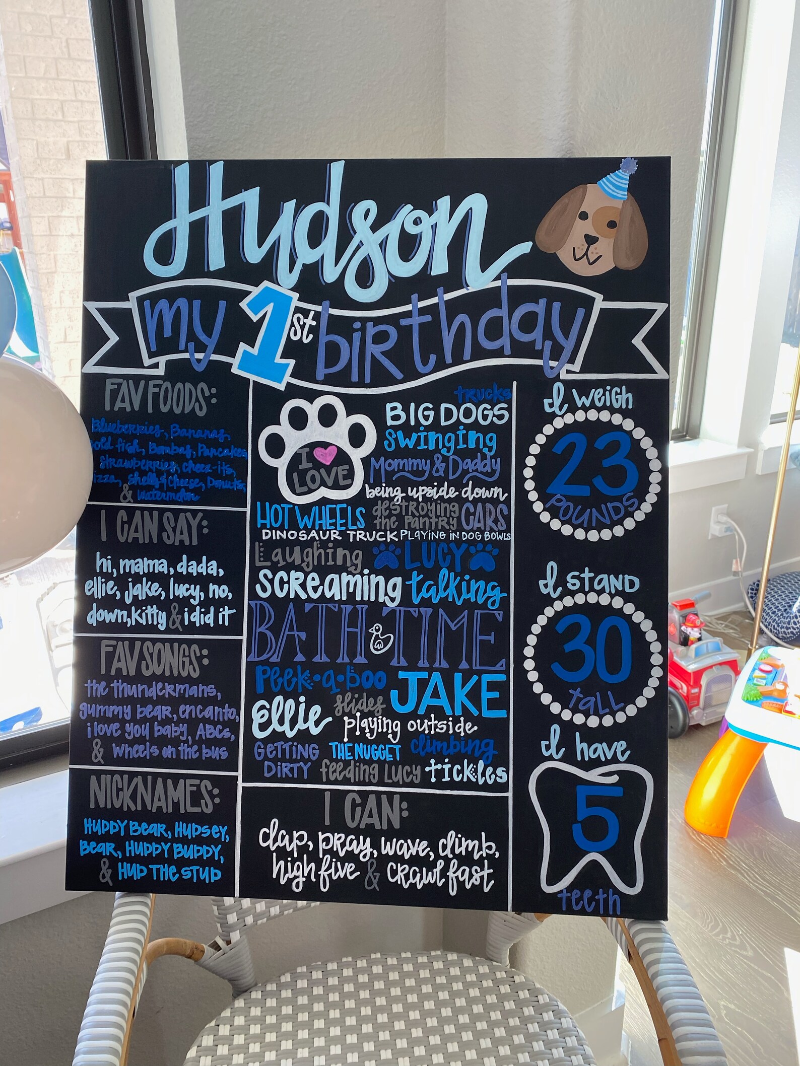 Hand Painted First Birthday Sign / Birthday Chalk Board/ Milestone ...